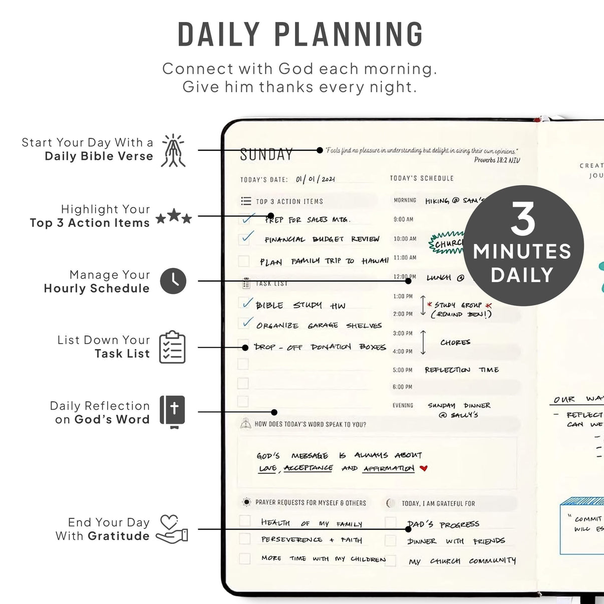 Undated Christian Planner, Prayer Planner & Bible Planner | Faith Planner